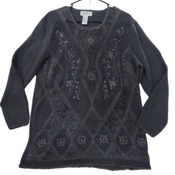 Koret | Sweaters | Vintage Koret Pearl Embellished Embroidered Pullover ...